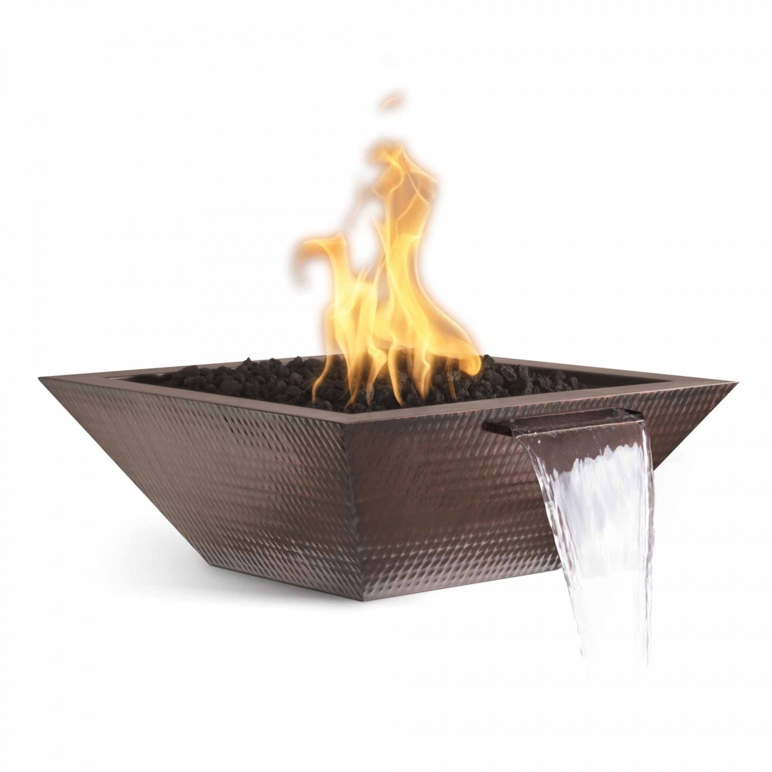 Maya Fire & Water Bowl - Hammered Patina Copper | The Outdoor Plus